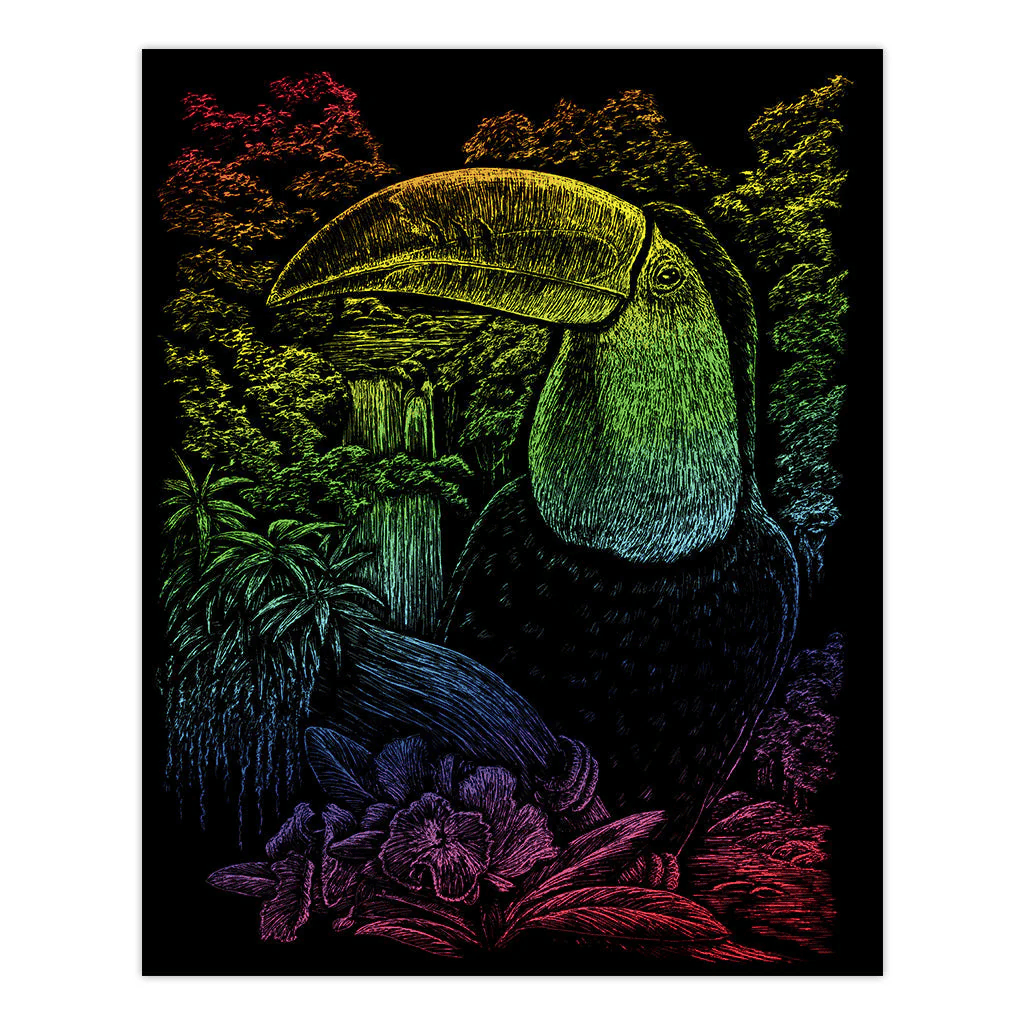 Rainbow Engraving Art - Toucan