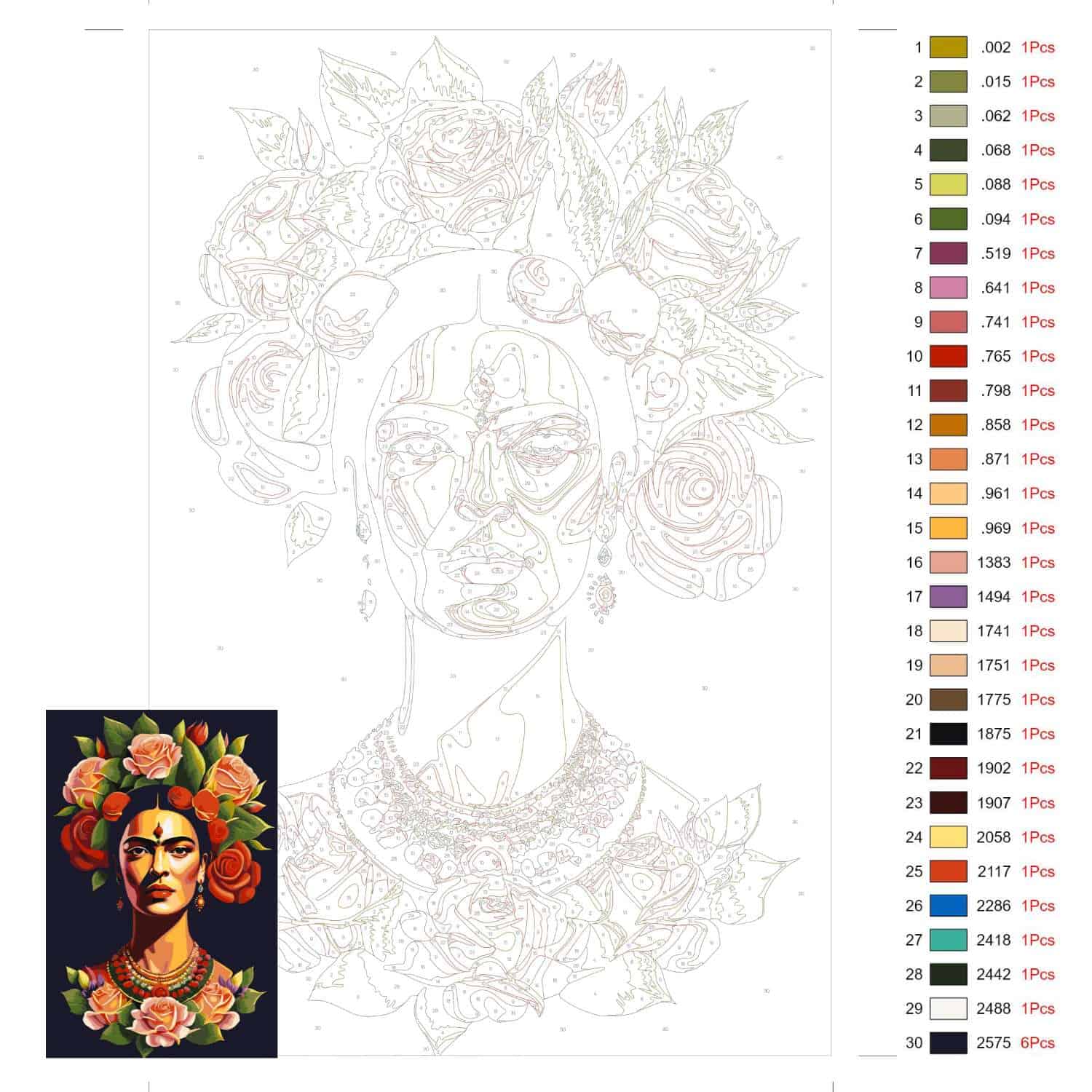 Painting by Numbers - Frida Kahlo