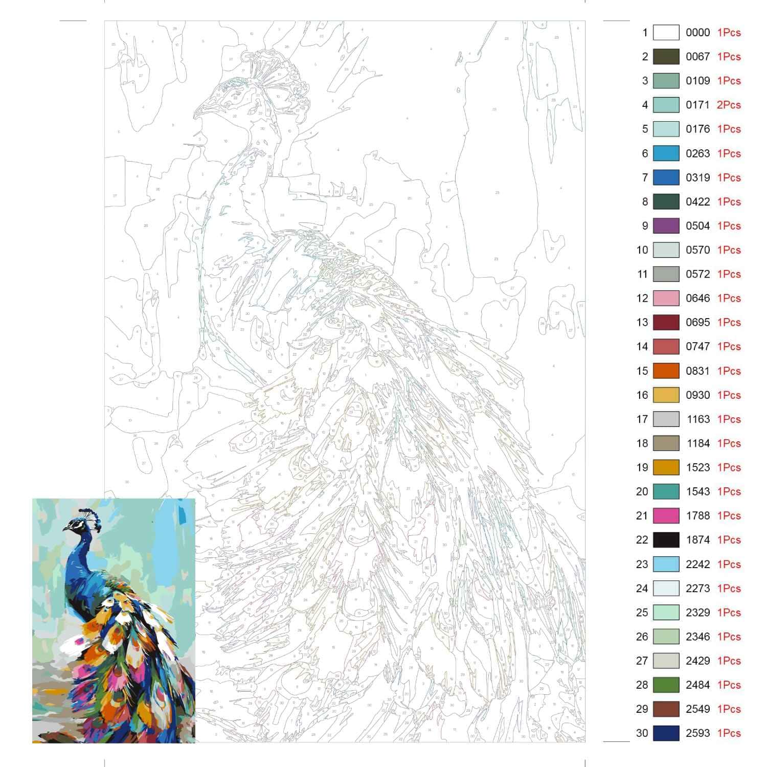 Painting By Numbers - Peacock's Colour Parade