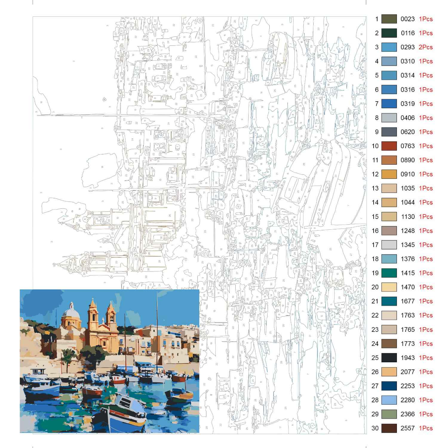 Painting By Numbers - The Grand Harbour Of Malta