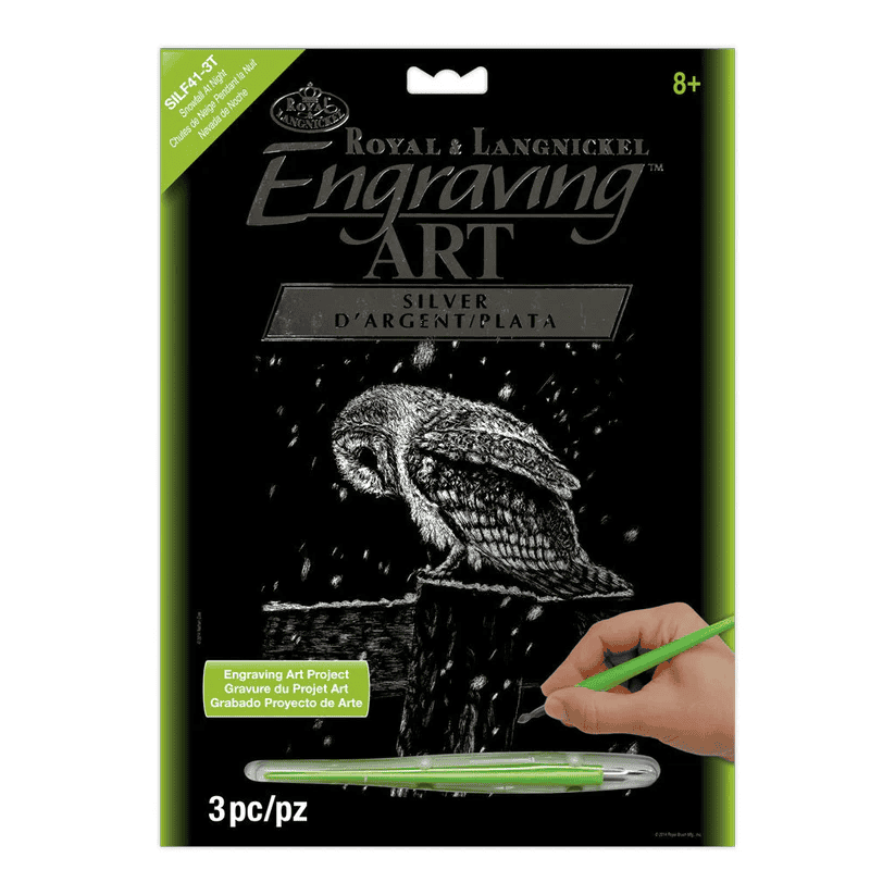 Silver Engraving Art - Snowfall At Night