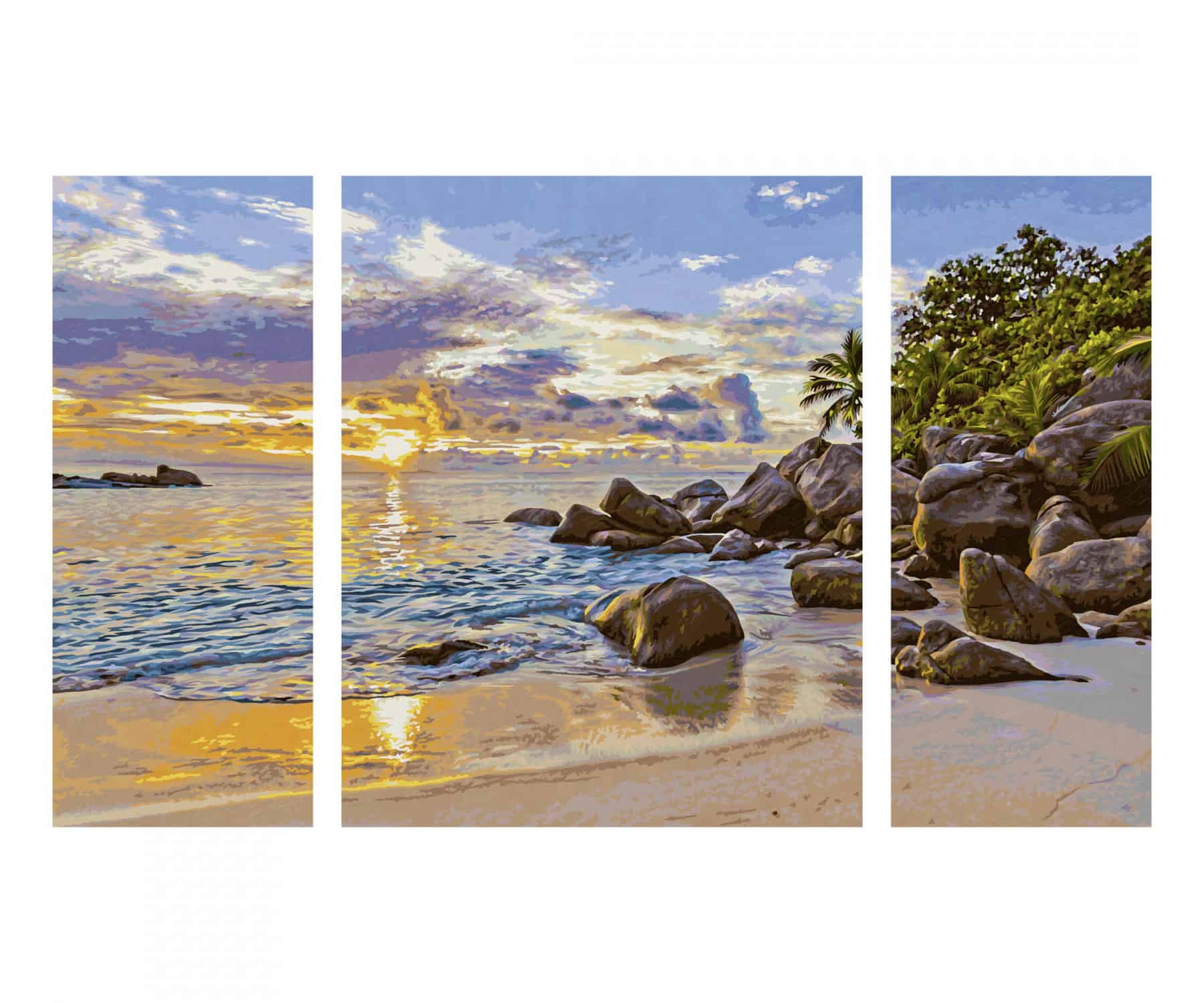 Painting By Numbers Set - Schipper - Evening Mood in Paradise, triptych