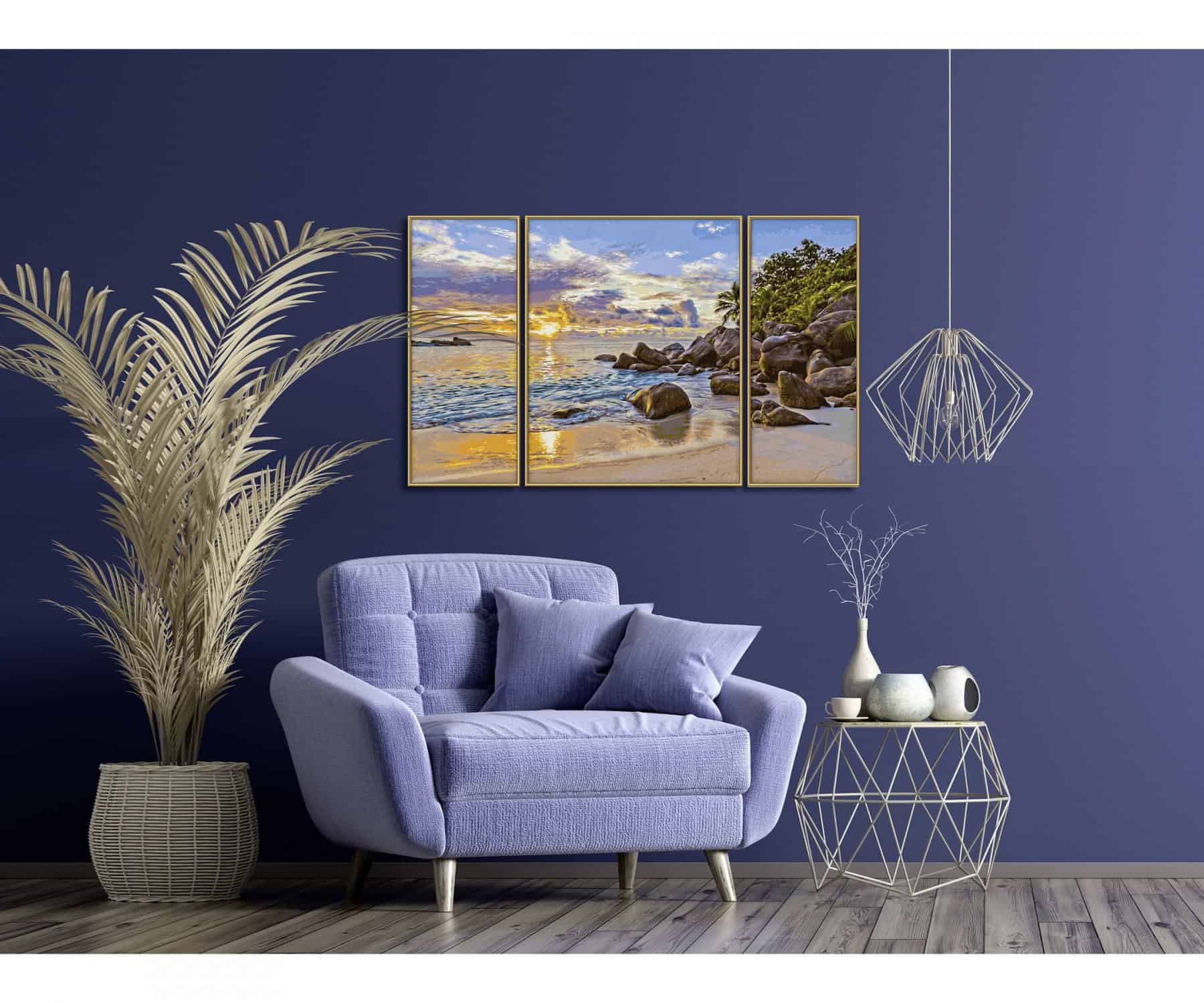 Painting By Numbers Set - Schipper - Evening Mood in Paradise, triptych