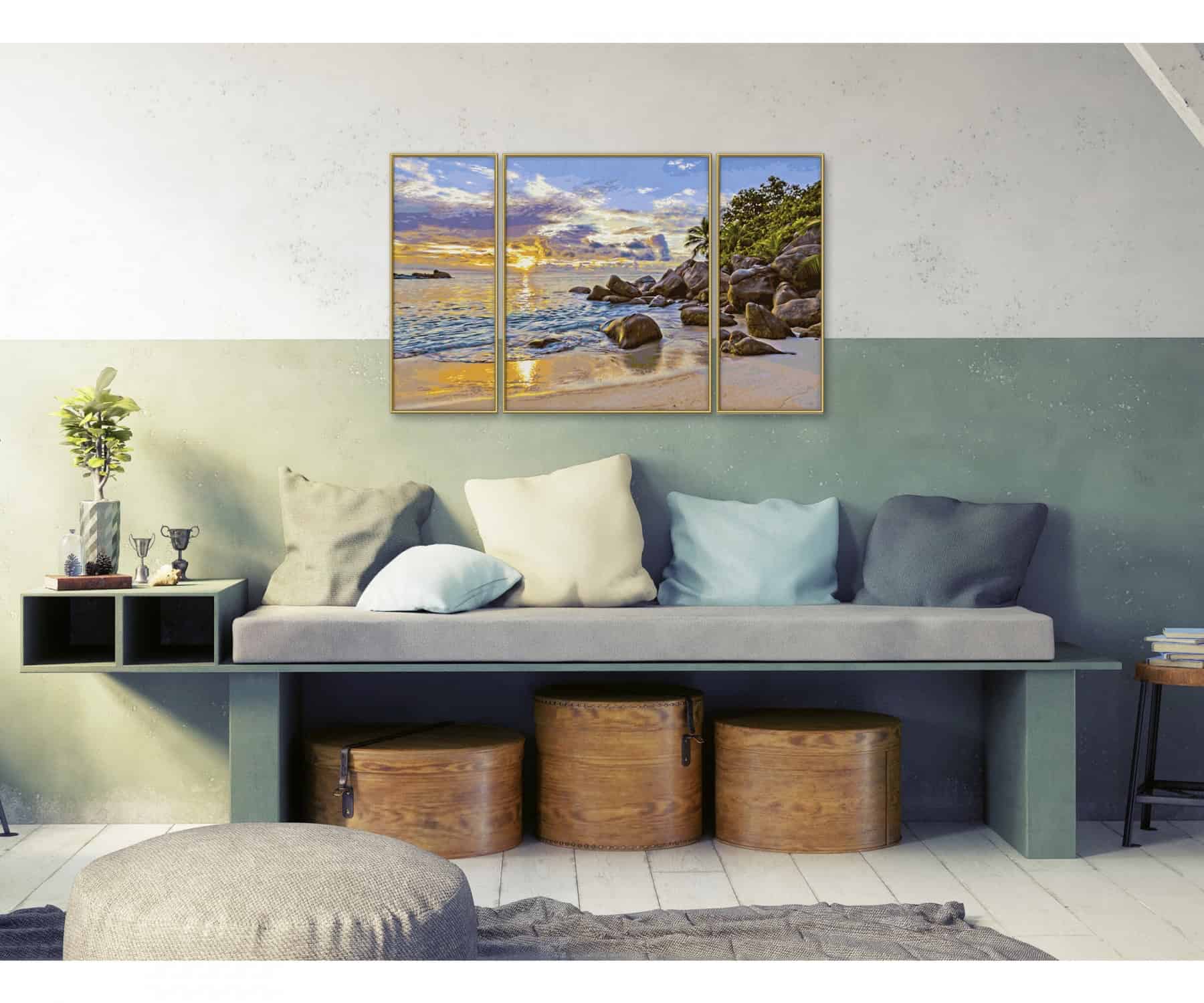 Painting By Numbers Set - Schipper - Evening Mood in Paradise, triptych