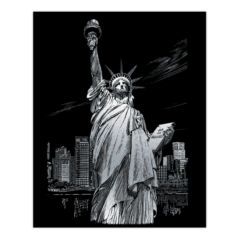 Silver Engraving Art - Statue Of Liberty